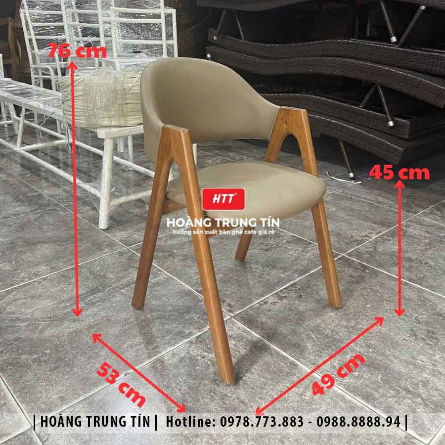 Ghế cafe gỗ nệm cao cấp HTT22